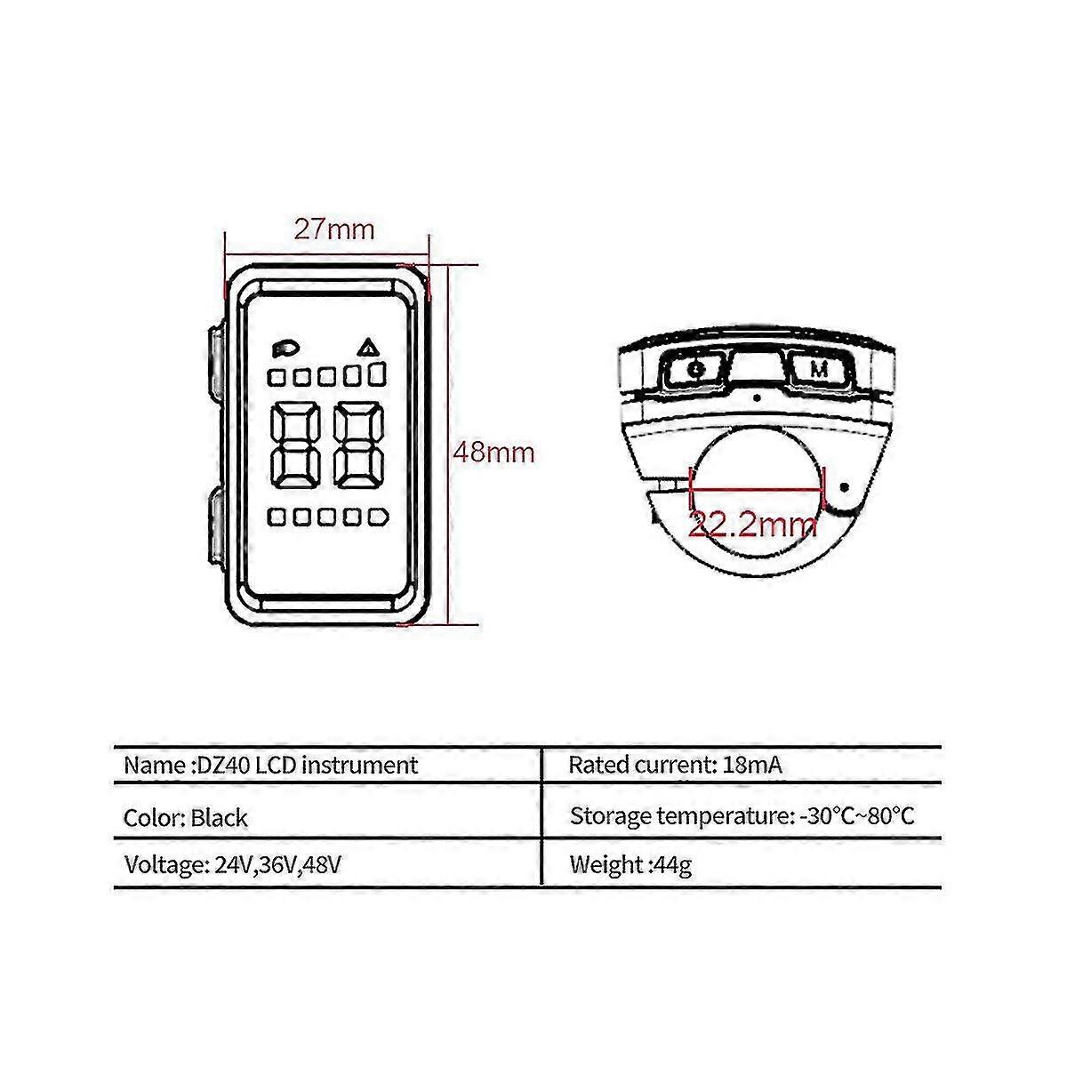 E-Bike Display DZ40 Screen Display Screen for Mid Motor BBS01 02 HD ...