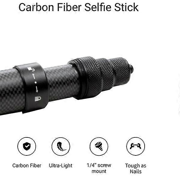 Carbon Fiber Invisible Selfie Stick Adjustable Extension Rod for Insta ...