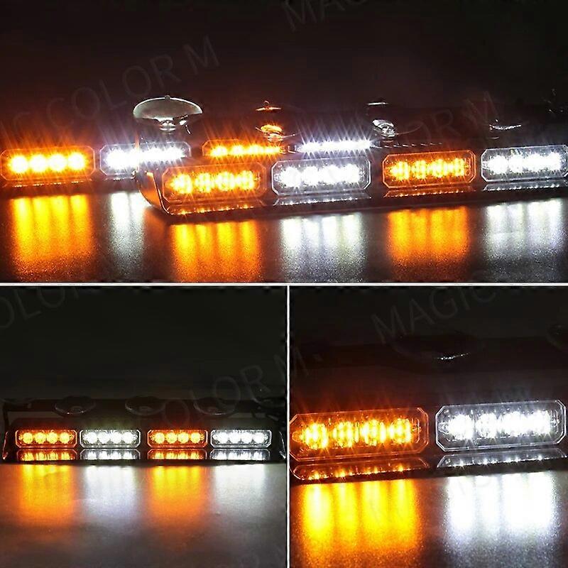 16 LED Car Strobe Light For Emergency Flash Warning Lamp Windshield Bar ...