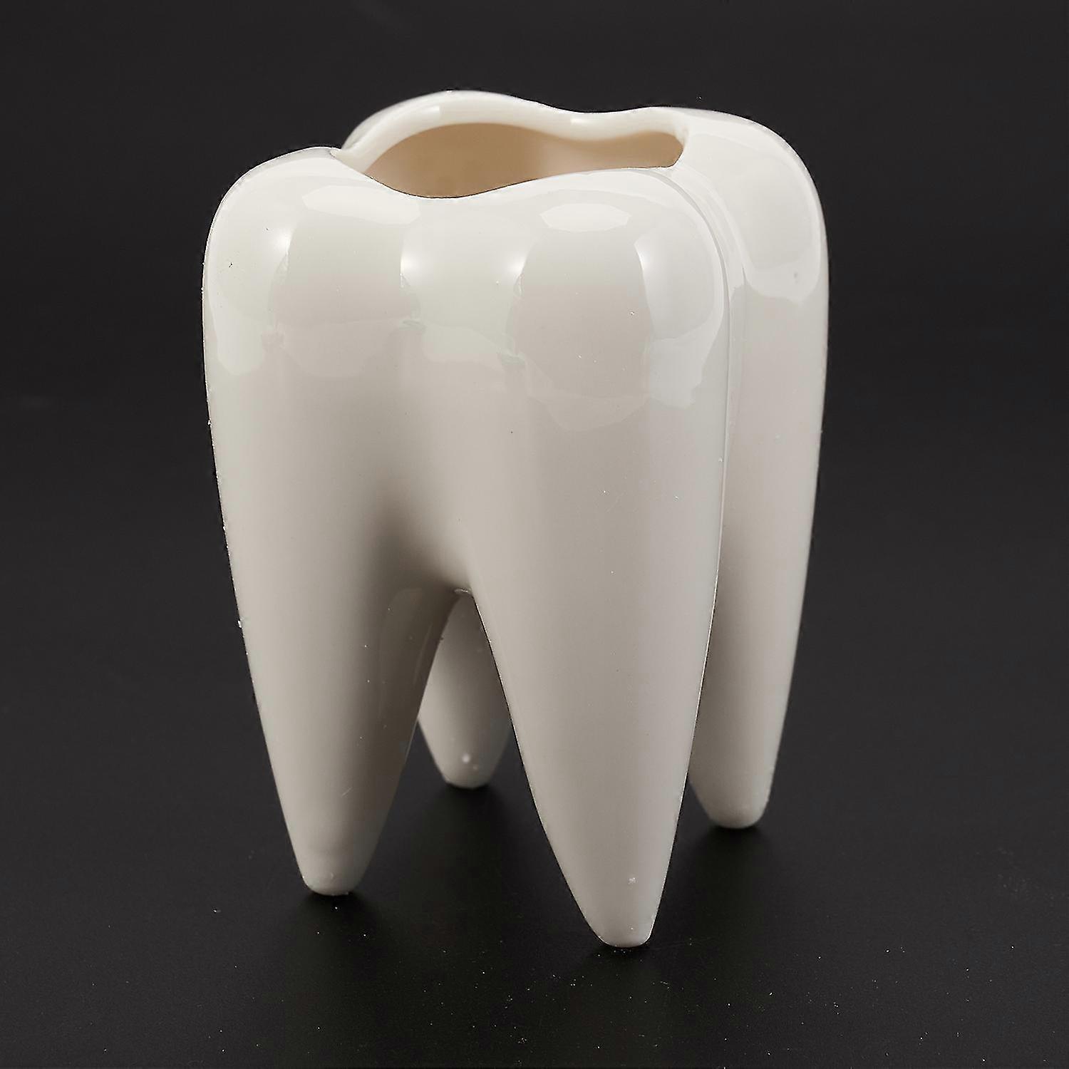 Tooth Shape White Ceramic Flower Pot Modern Design Planter Teeth Model ...