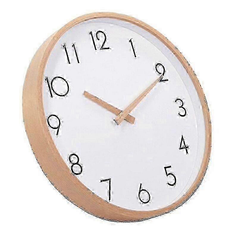 Silent Sweep Solid Wood Literary Clock, Simple Design, Nordic Wooden ...