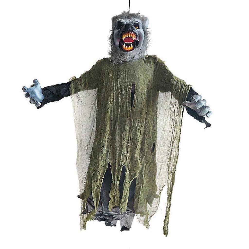 Halloween Voice Control Scary Werewolf Hanging Animated Ghost with ...