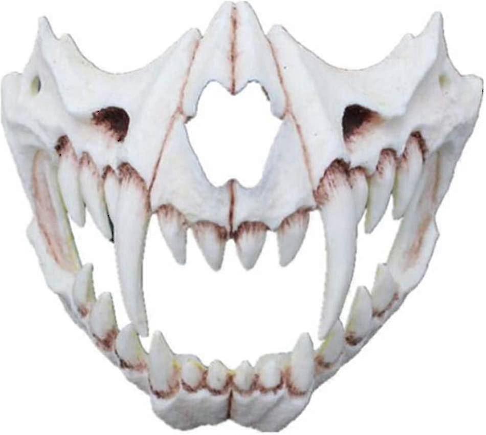 Halloween Skeleton Mask Scary Werewolf Mask Half Skull Mask Cosplay ...