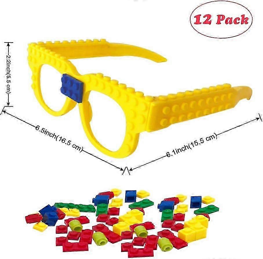 12 PCS DIY Building Blocks Glasses Building Blocks Kids Games Creative ...