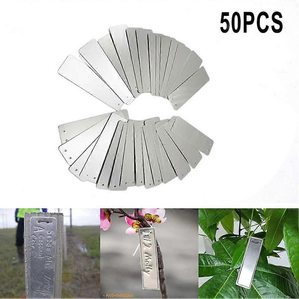 50 Pack Metal Plant Tags, Double Sided Aluminum Tree Tags for Plants ...