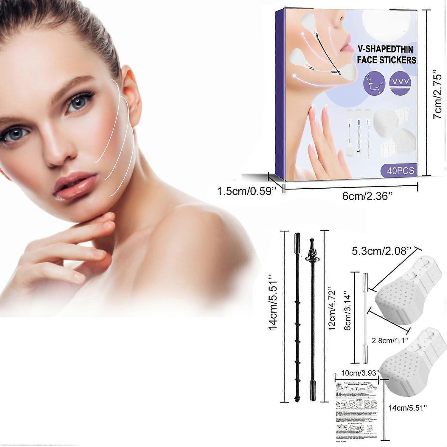 80 Pcs Face Lifting Tapes, Invisible Facelift Stickers, Eye Neck ...