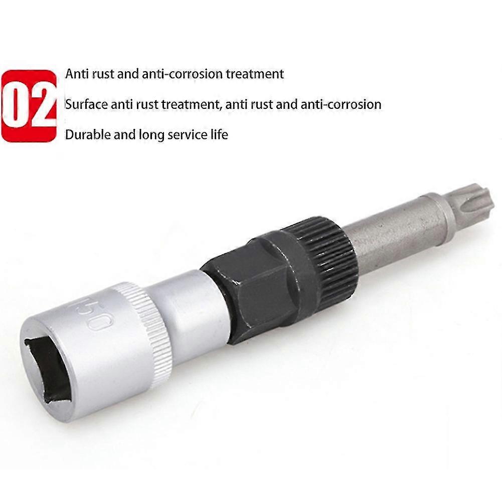 T50 Alternator Pulley Socket Bit With 33 Teeth Tool Alternator Pulley Center Remover Socket ...