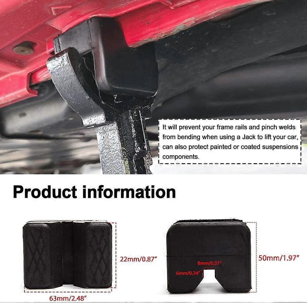 4 Pack Jack Rubber Pad Adapter for Jack Stand Universal Rubber Slotted ...