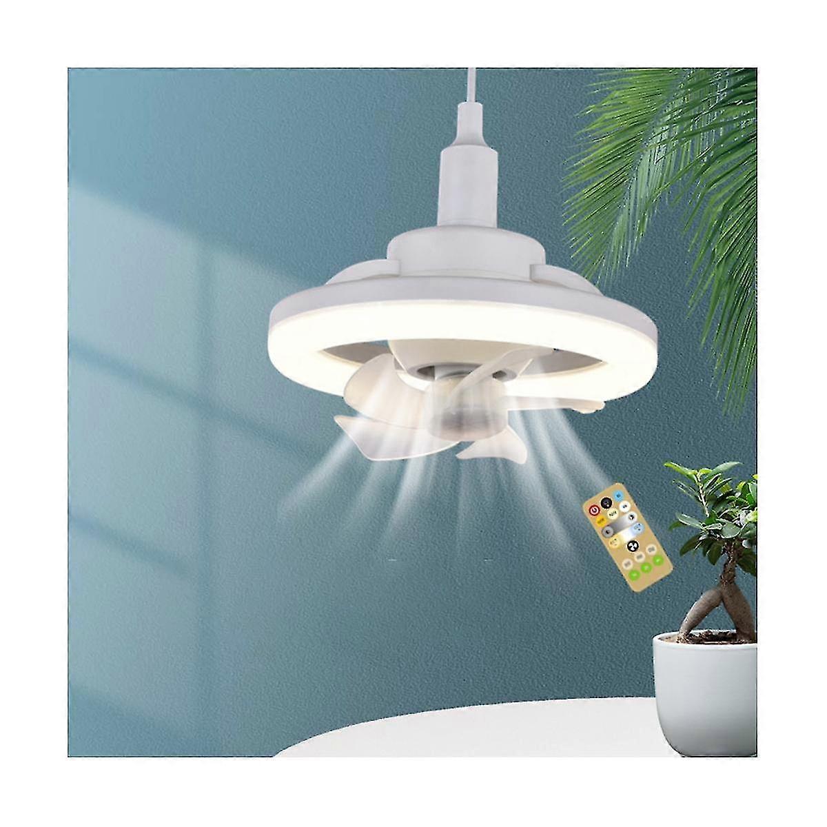 360 Rotating Ceiling Fan Light E27 Intelligent Fan With Remote Control ...