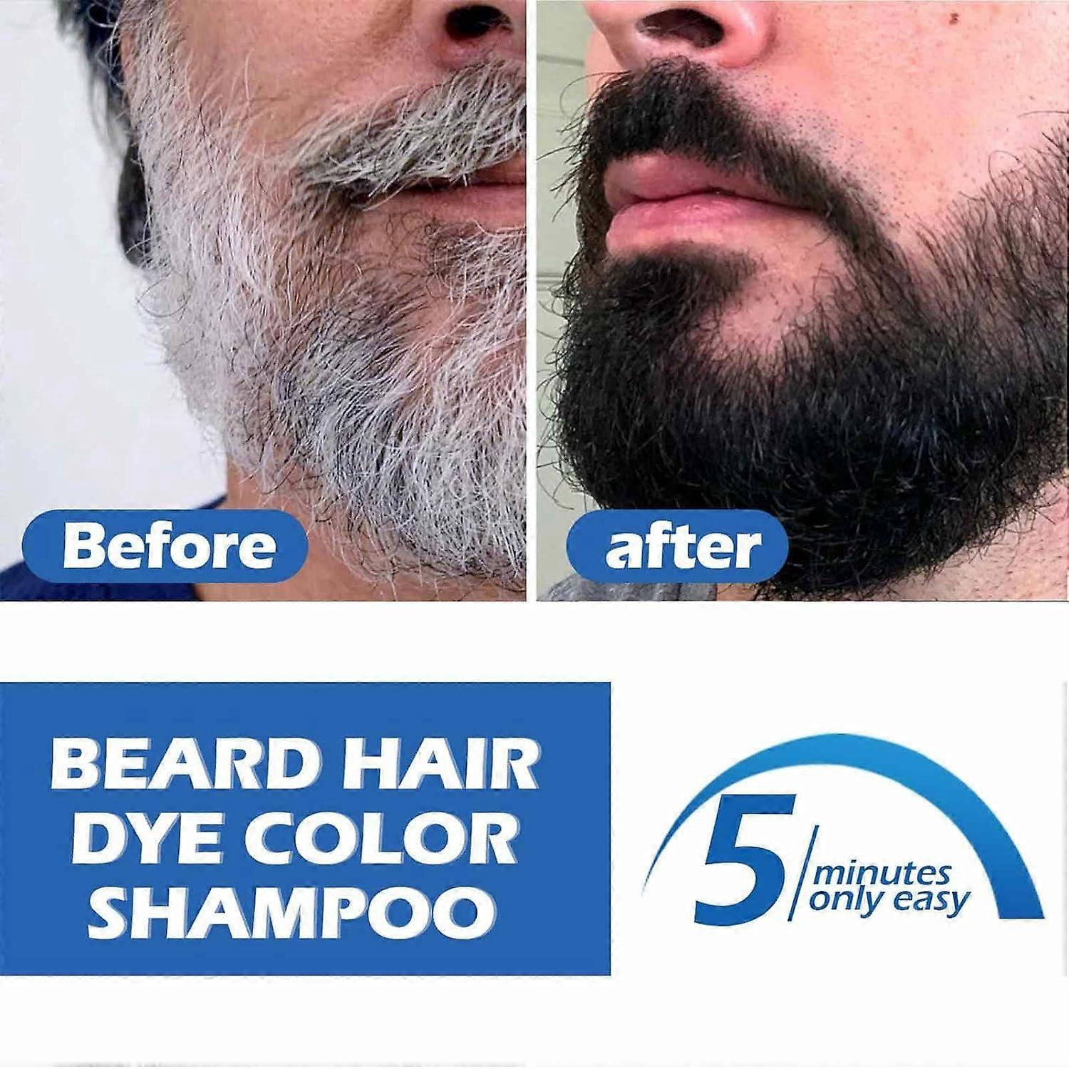 Beard Hair Dye Shampoo for Men, Herbal Black Hair Color Shampoo for ...