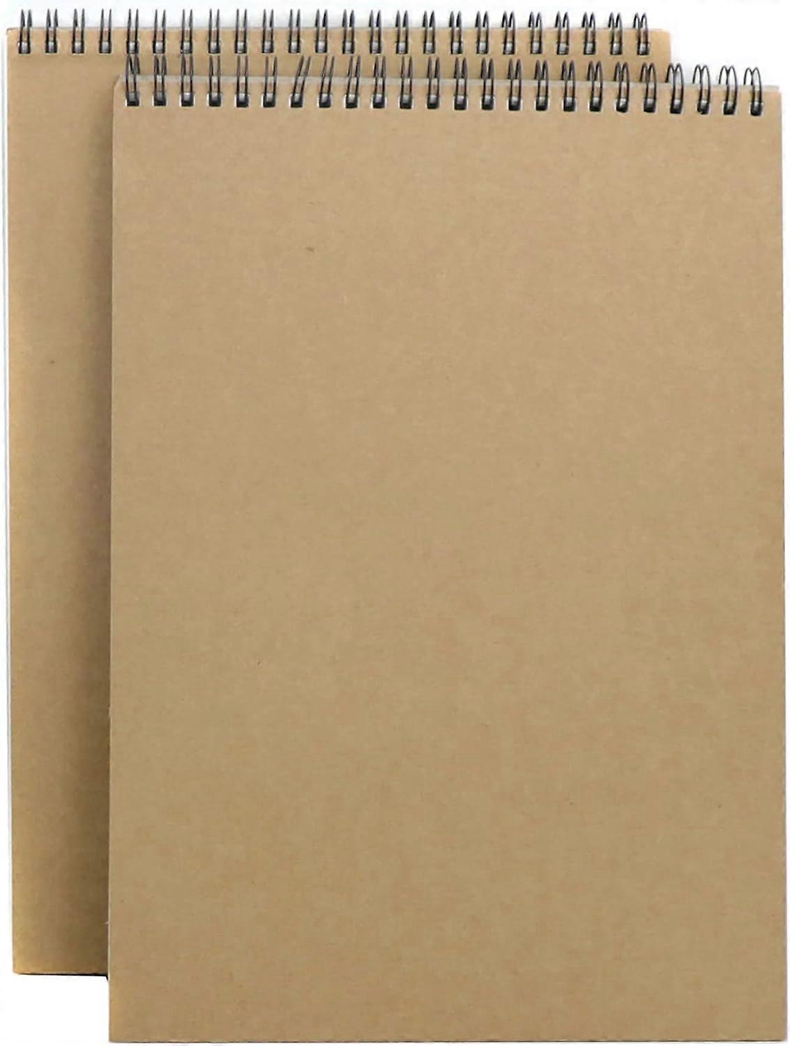 A4/A5 Sketchbook,Drawing Book,60 Pages(30 Sheets) Sketchpad Spiral Bound Hardcover Kraft Cover ...