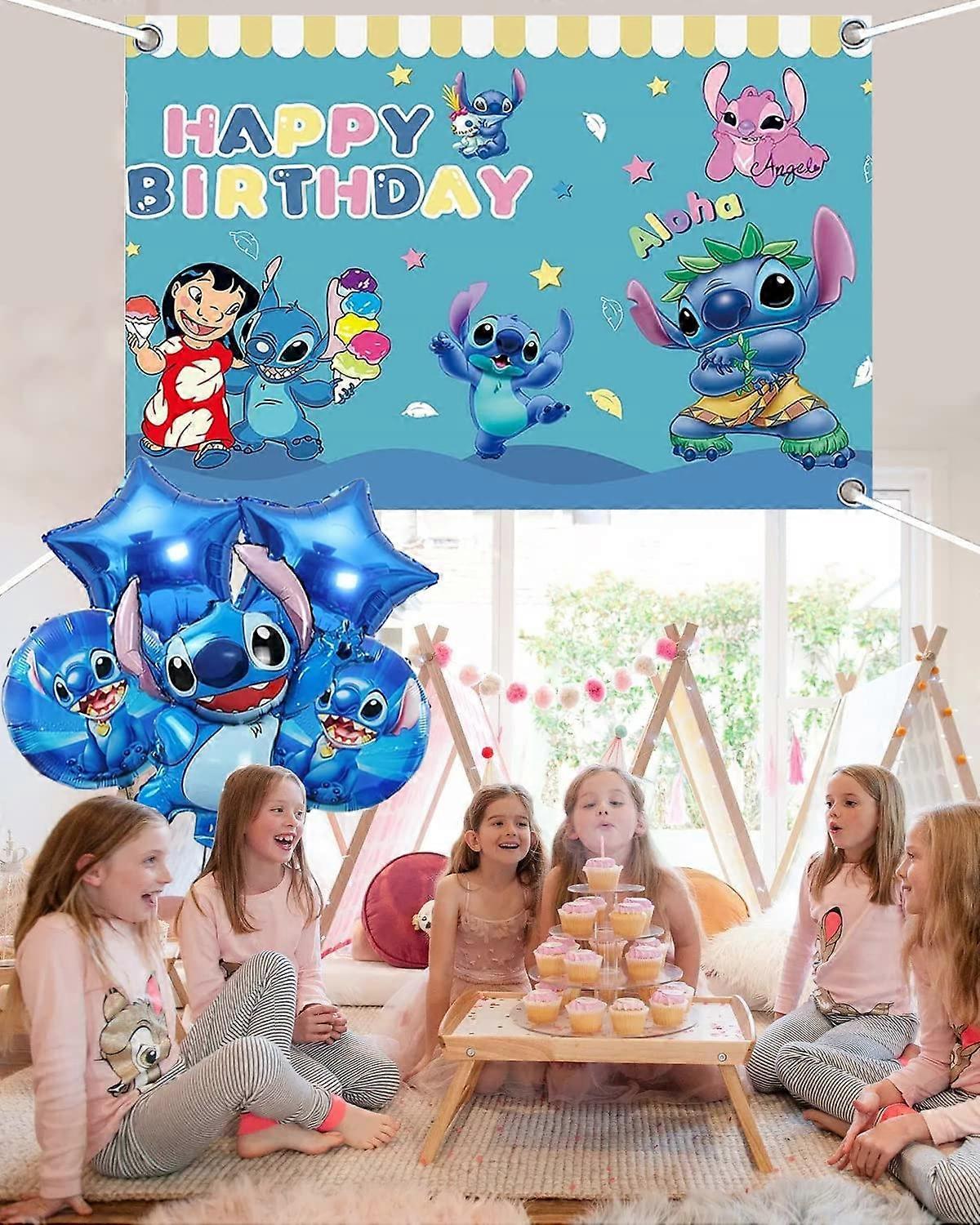 Lilo and Stitch Themed Party Banners and 5 Pieces of Lilo and Stitch Balloons Birthday ...