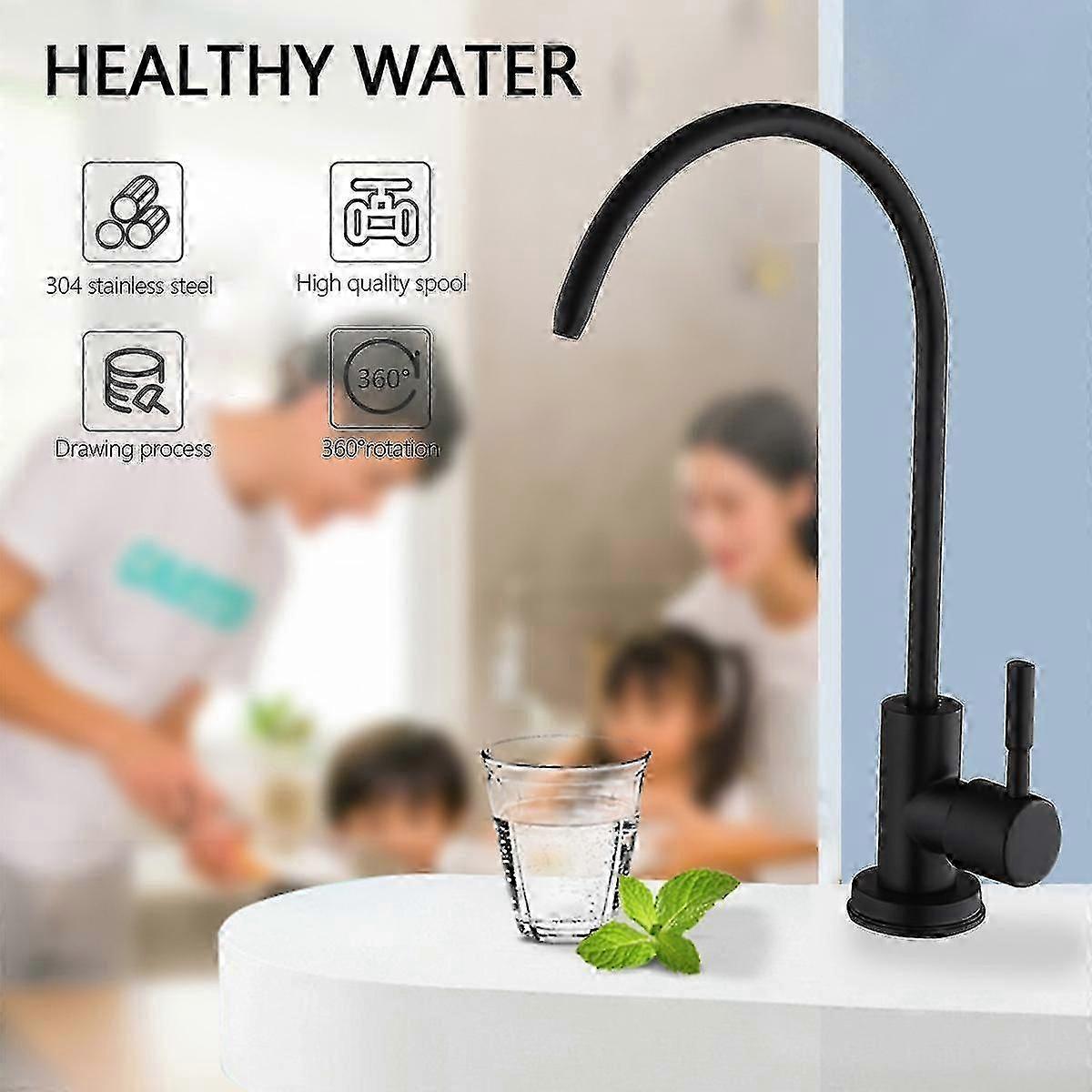 Kitchen Faucets Direct Drinking Tap Black Matte Stainless Steel Kitchen ...
