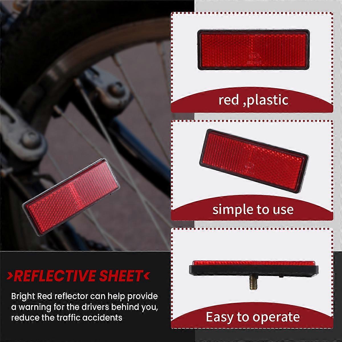 rectangle red Reflectors Universal For Motorcycles ATV Bikes Dirt Bikes ...