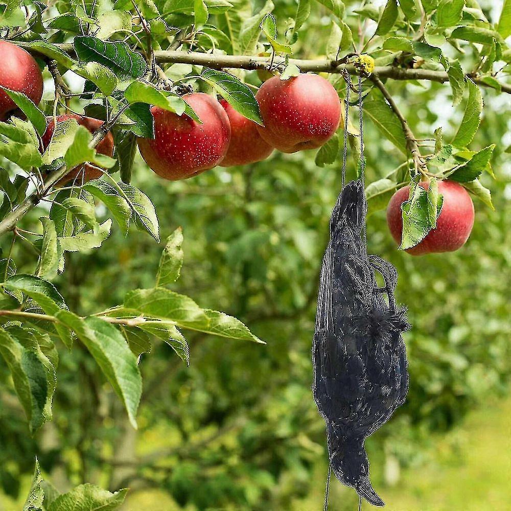 HJyang Realistic Hanging Dead Crow Decoy Lifesize Extra Black Feathered ...