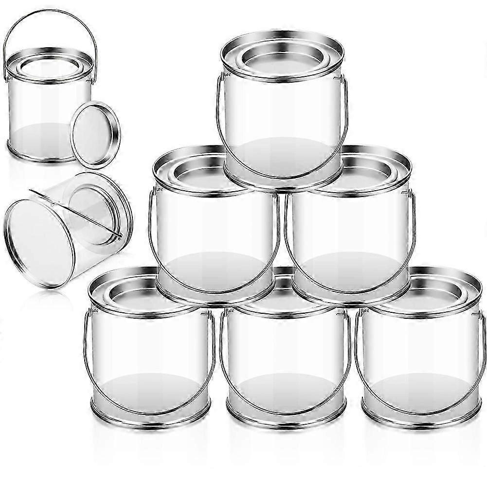 Paint Bucket Clear Bucket with Metal Lids and Handle Decorative Clear ...