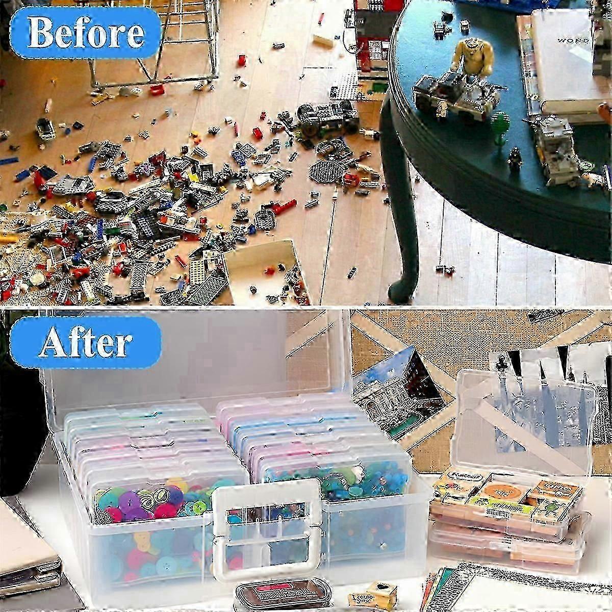 Portable Photo Storage Box with 16 Compartments for Organizing Photos ...