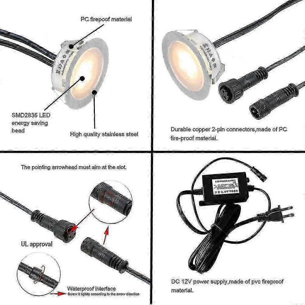 Recessed Led Deck Lights Kits 6 Pack, Smy(upgrade)in Ground Outdoor Led ...