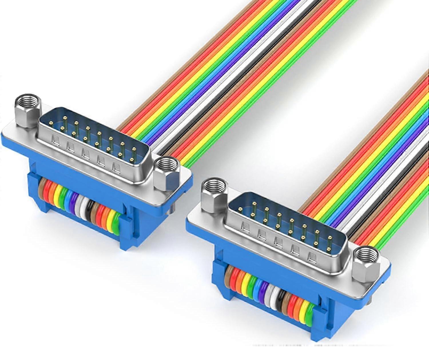 DB15 Female to Female Rainbow Ribbon Cable 8m Flat Flexible Design for ...