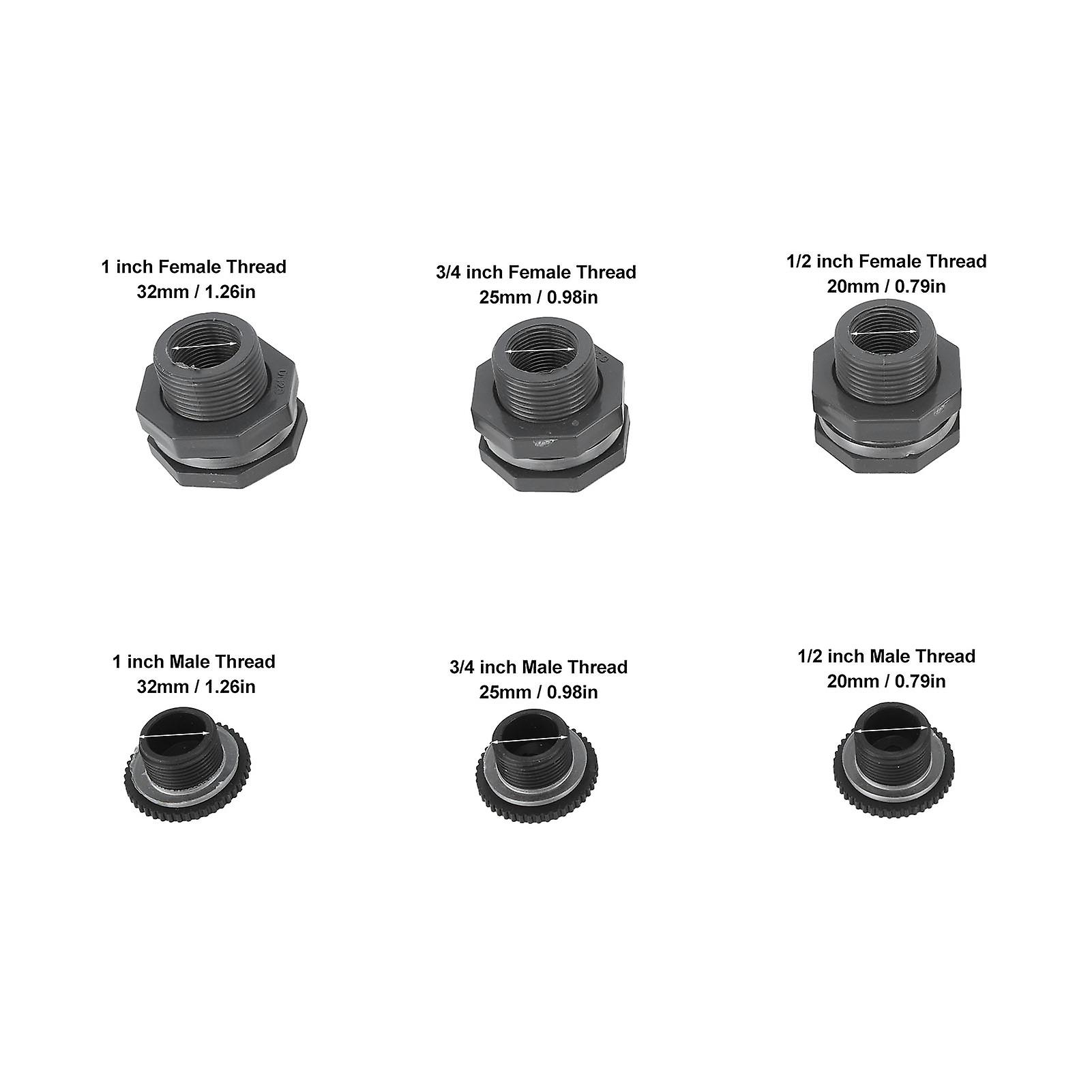 3/4 Inch Rain Barrel Bulkhead Fitting Kit with Plugs Hole Saw Tool PVC ...