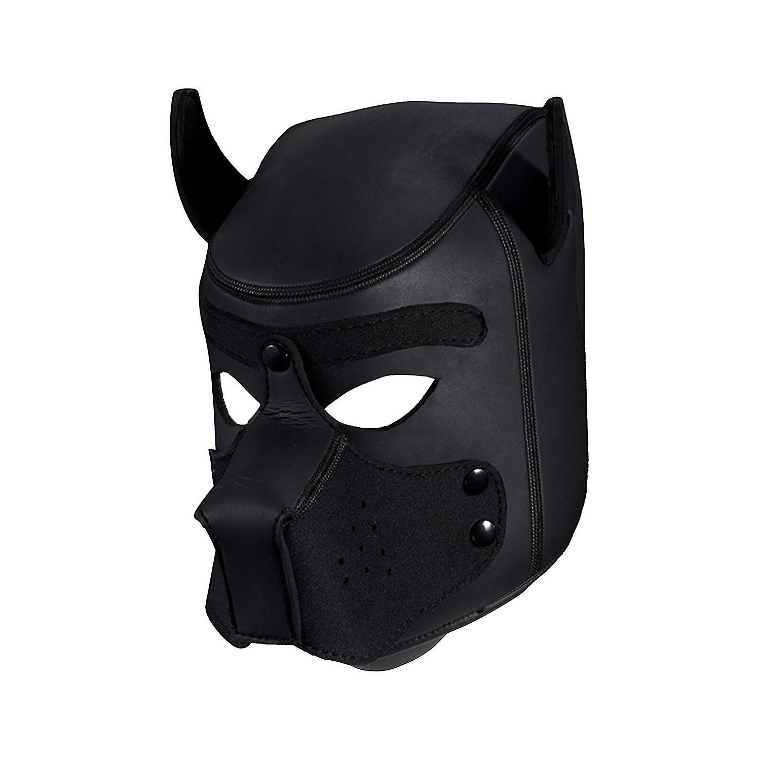 Adults Neoprene Puppy Hood Mask, Removable Cosplay Dog Full Face Pup ...