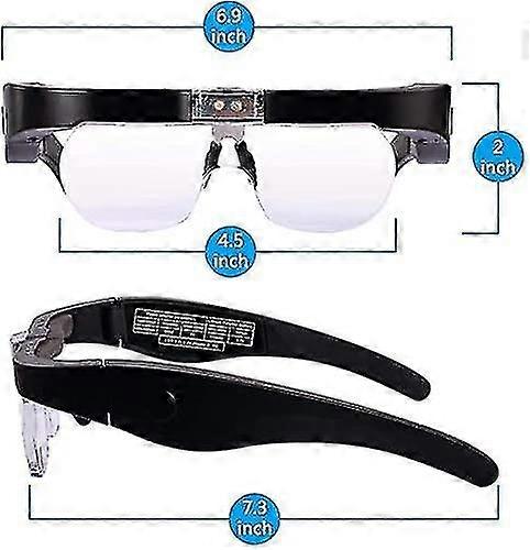 Head Magnifier Glasses With 2 Led Lights, Usb Charging Handsfree Magnifying Eyeglasses For ...