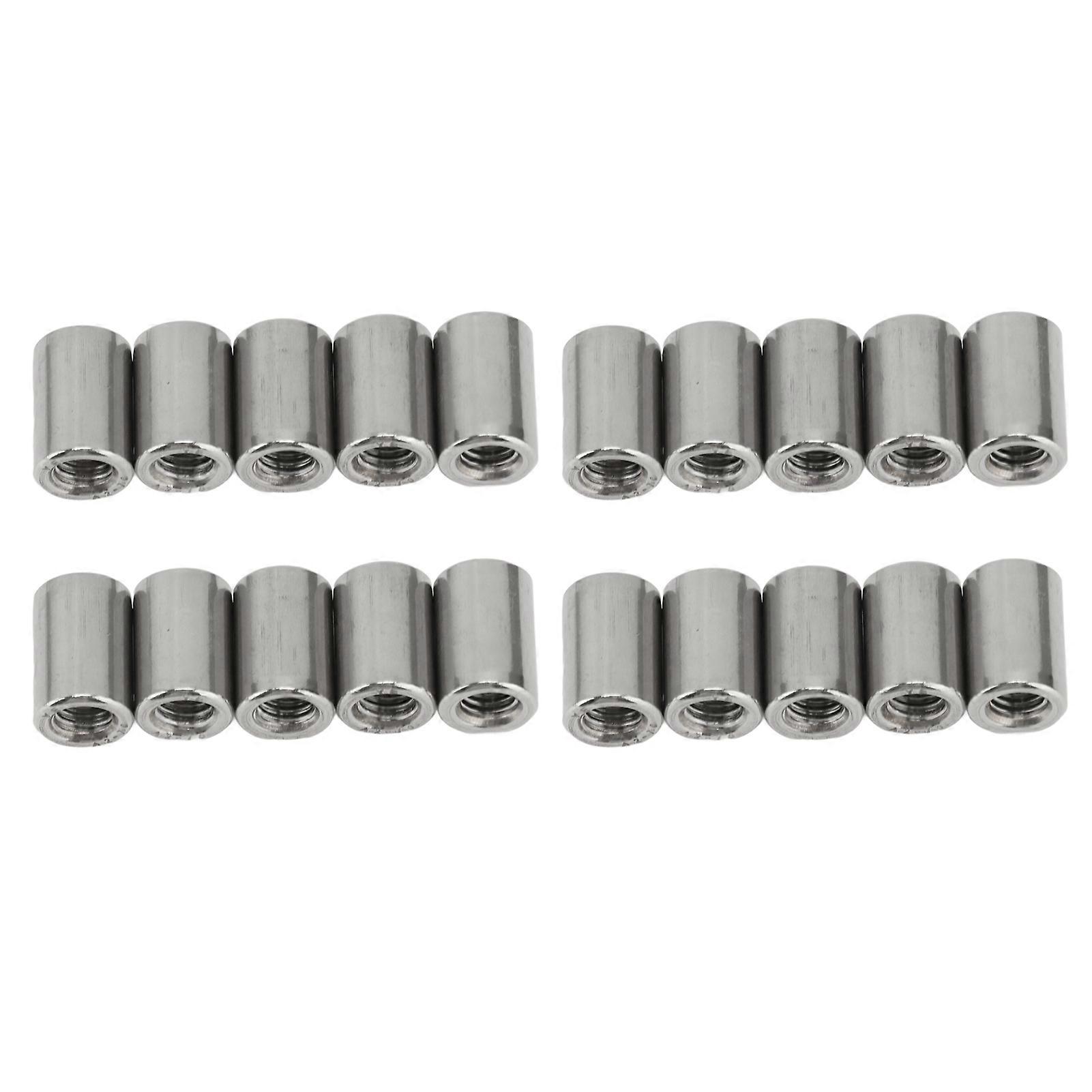 20pcs Coupling Nut Round Stainless Steel Rod Connector Nut M6 Female ...