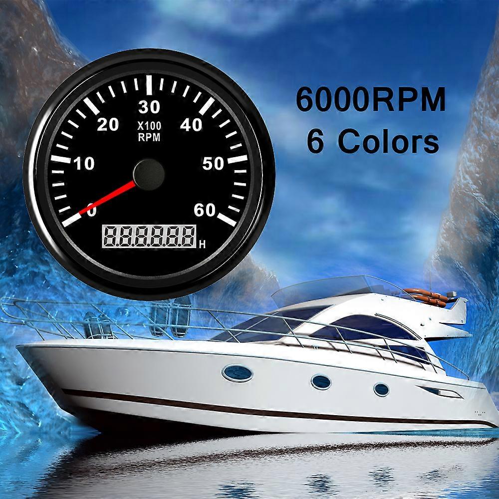 85mm Boat Tachometer 0~6000 RPM Tacho Gauge Meter Gauge Digital ...