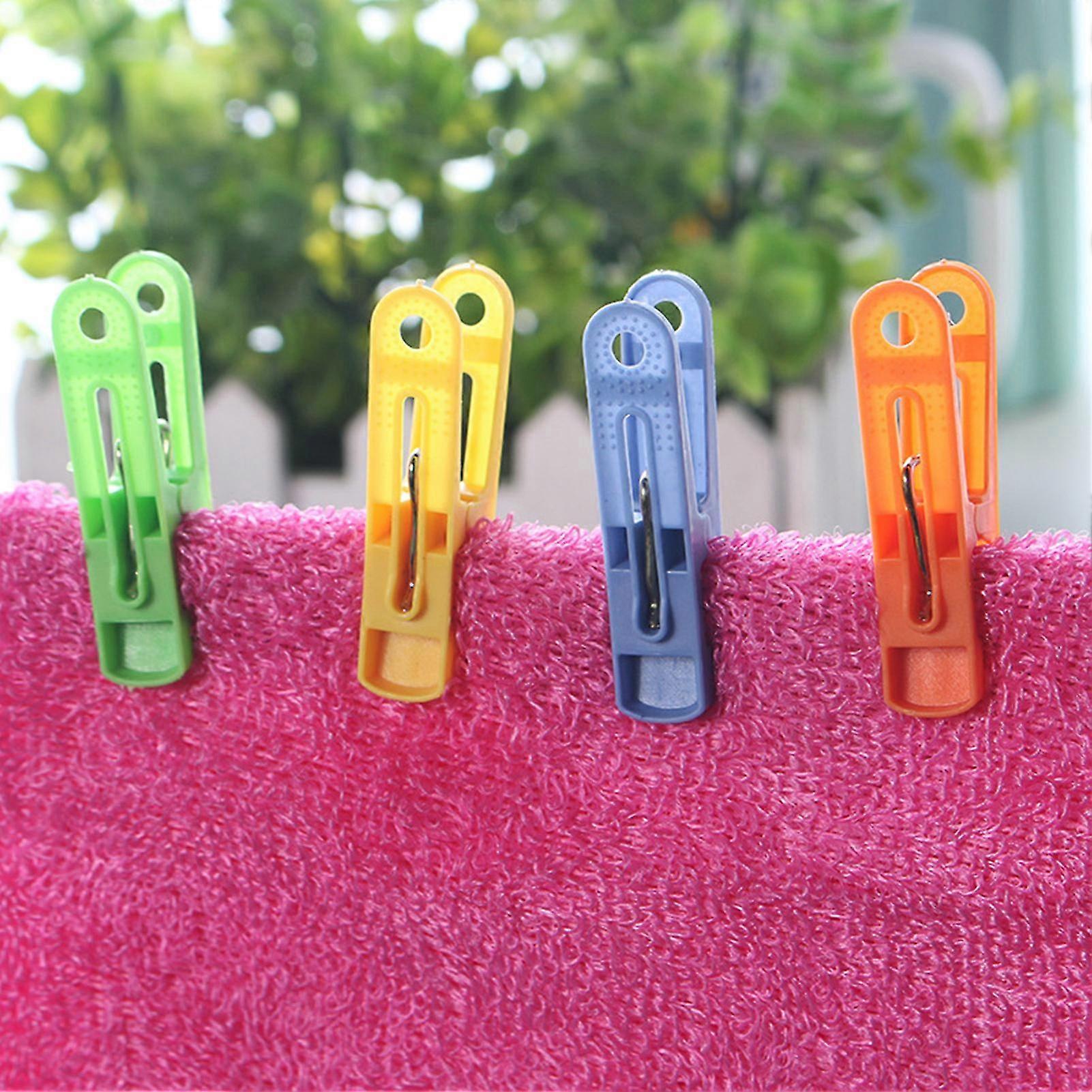 100pcs Clothespins Plastic Clips Laundry Clips With Springs For Outdoor ...