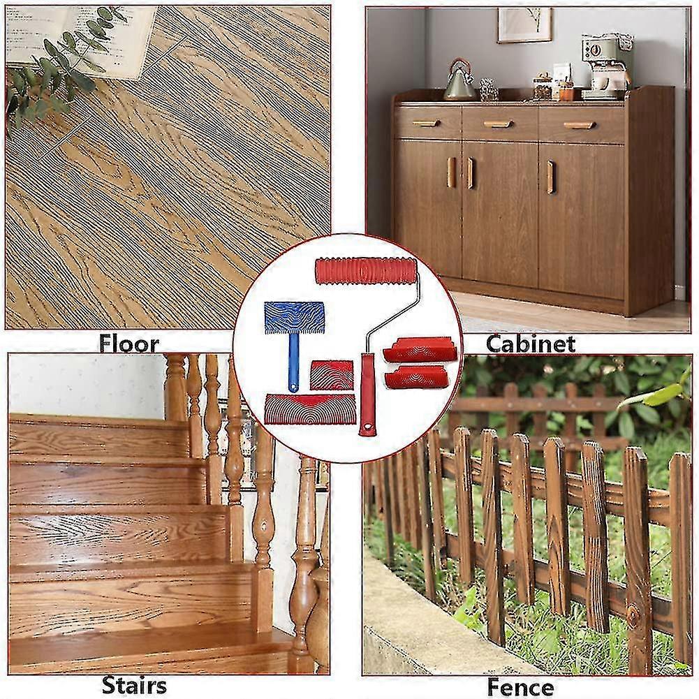 Wood Grain Tool Set, 6pcs 7" Graining Painting Tool Wood Texture Paint ...