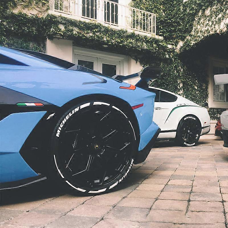 3D rubber Custom Tyre Letterings Sticker 1/075 inch Height Car Stickers ...