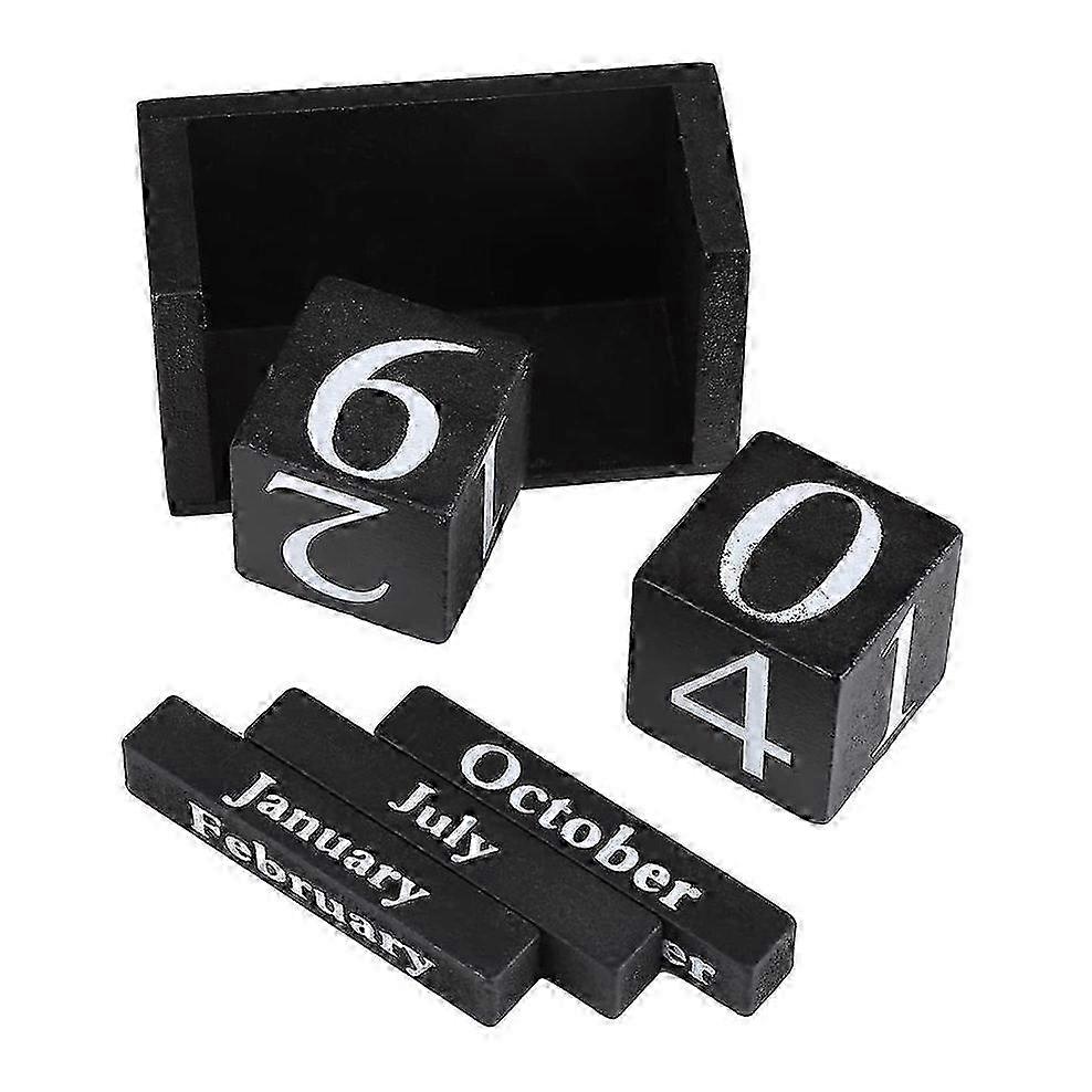 Vintage Wood Calendar Shabby Chic Blocks Desktop Calendar Rustic Wooden ...