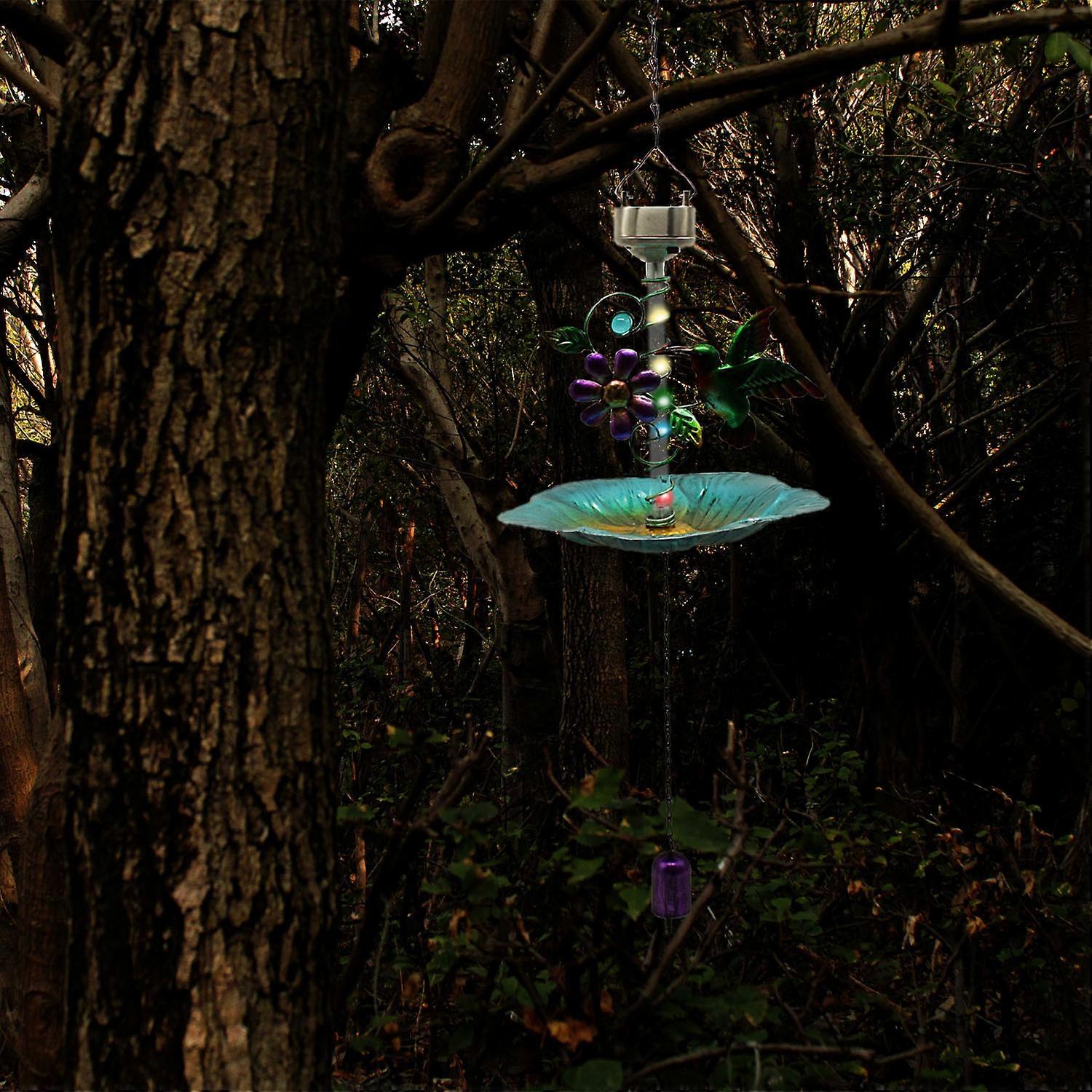Solar Powered Birds Bath Hanging Beautiful Solar Birds Feeder Wild ...