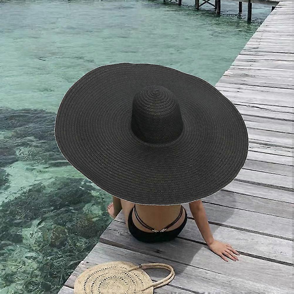 70cm överdimensionerad strandstråhatt, vikbar rulla upp diskett stor ...