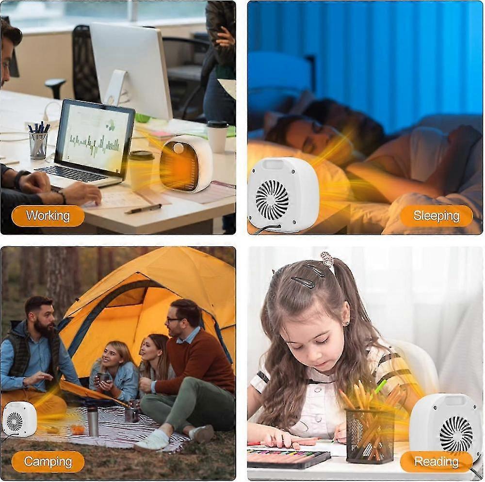 Mini Ceramic Fan Heater with 2 Heat Settings, Overheating & Tip-Over ...