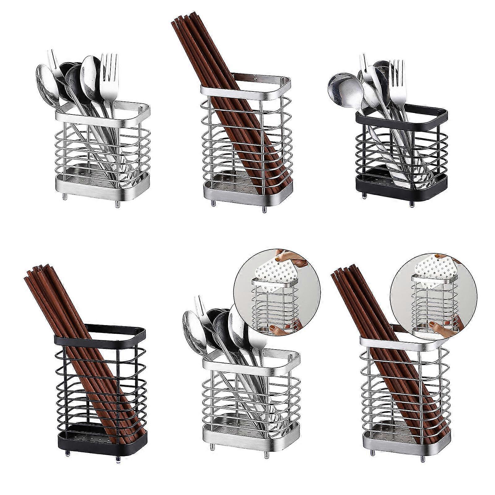 Stainless Steel Countertop Holder Cutlery Stand Kitchen Sink Tidy ...