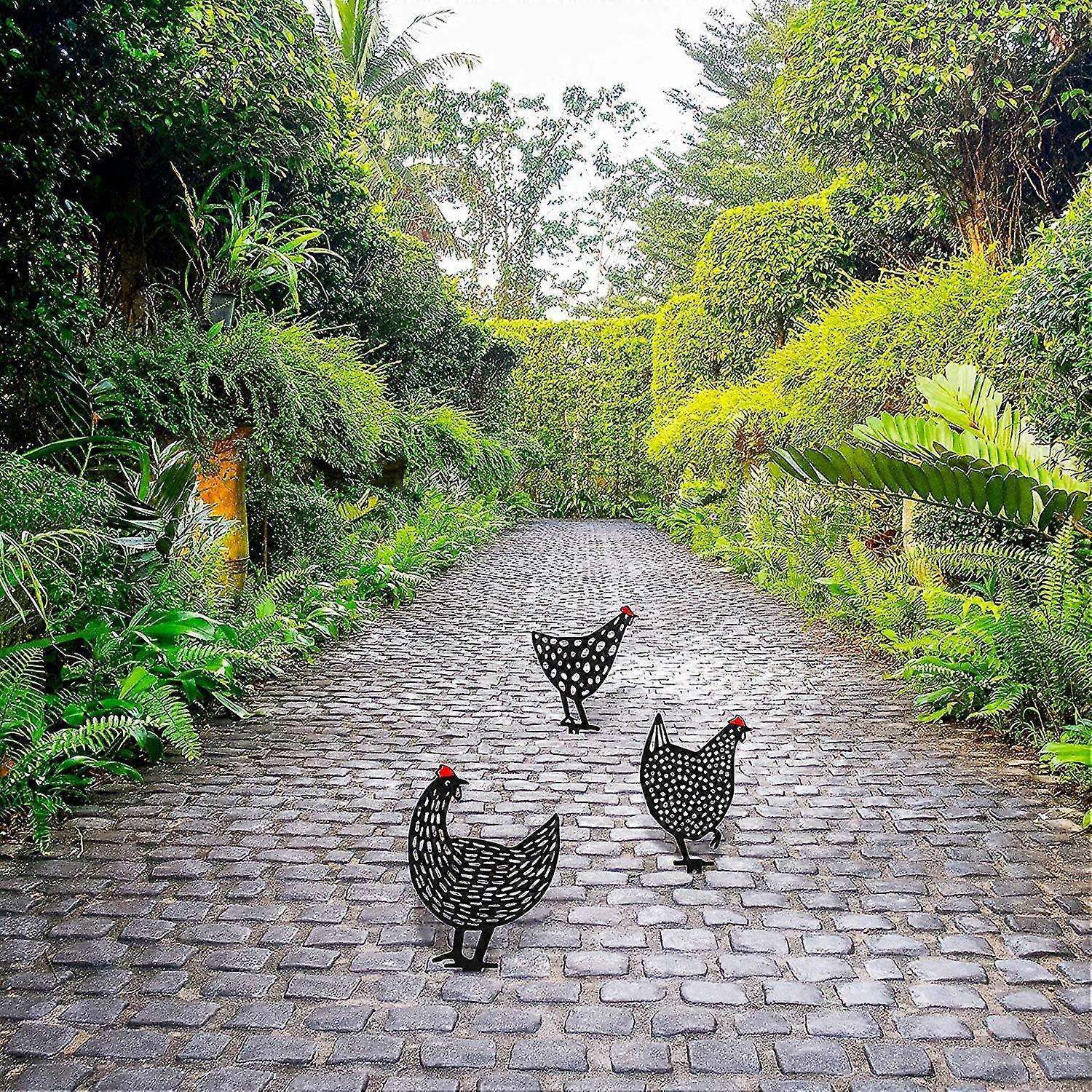3 Pieces Chicken Yard Garden Decoration Chicken Yard Decor Hen Shadow ...