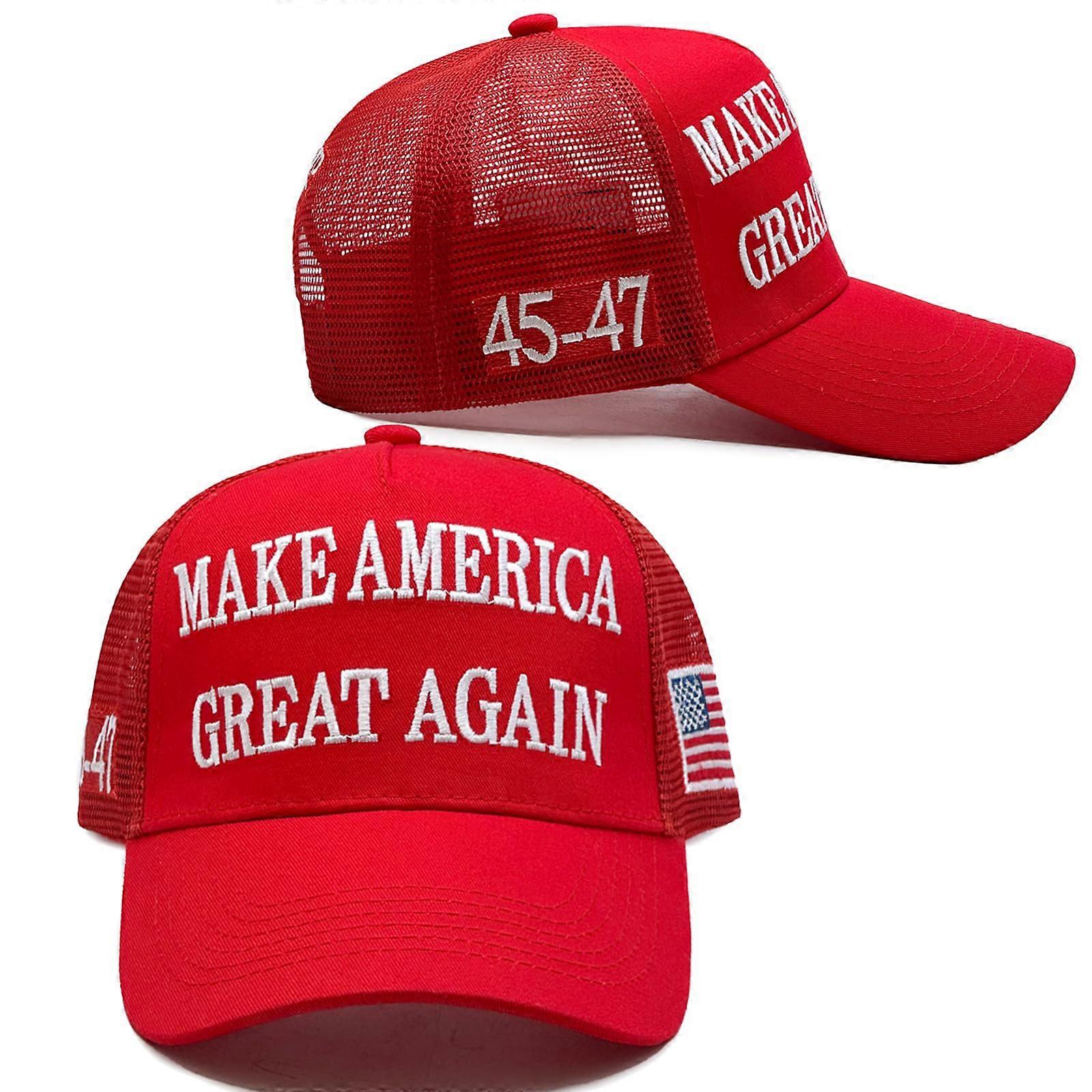 Trump 2024 Maga Red Mesh Hat 45-47 Baseball Cap Make America Great ...