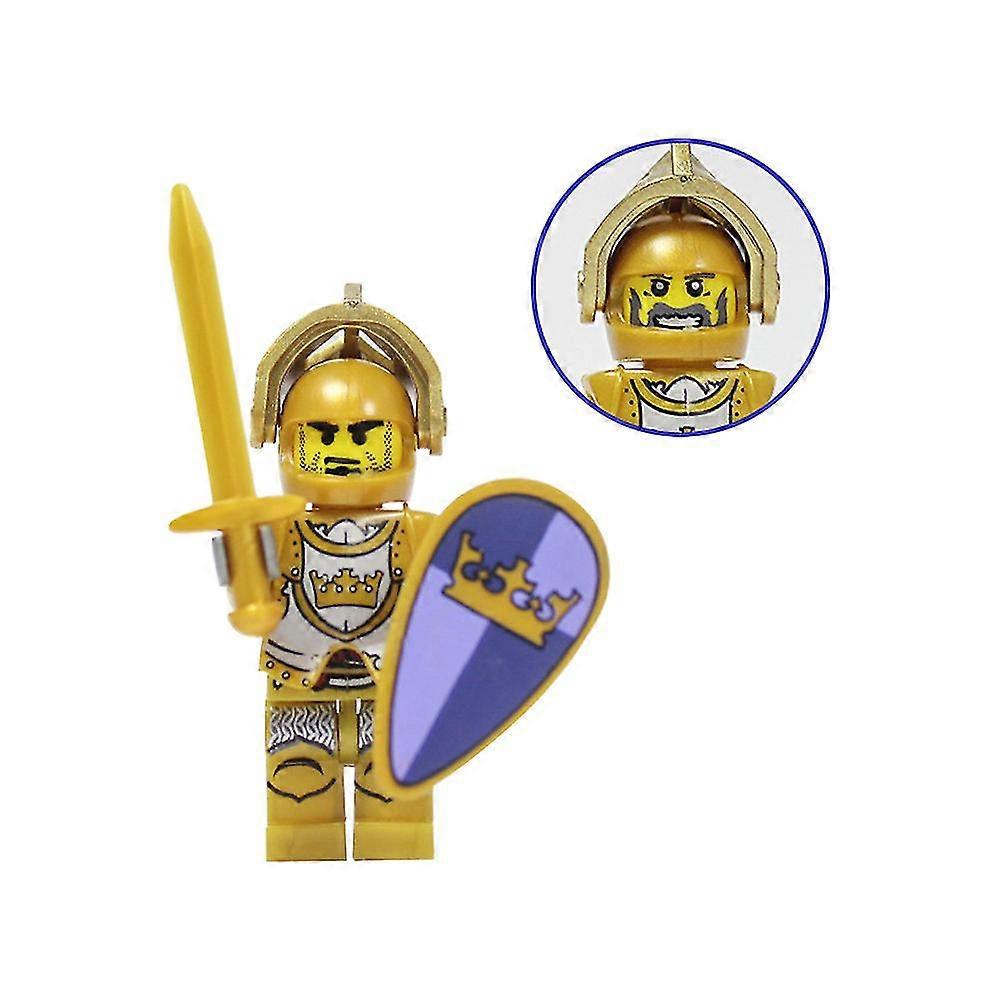 8pcs Building Block Minifigures Golden Knight Assembling Lilliputian ...