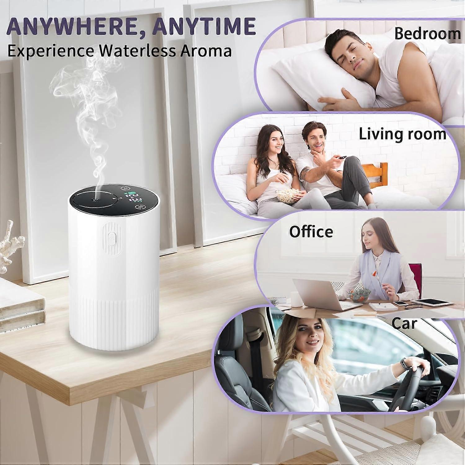 Waterless Essential Oil Diffuser Portable: White Cordless Diffuser ...