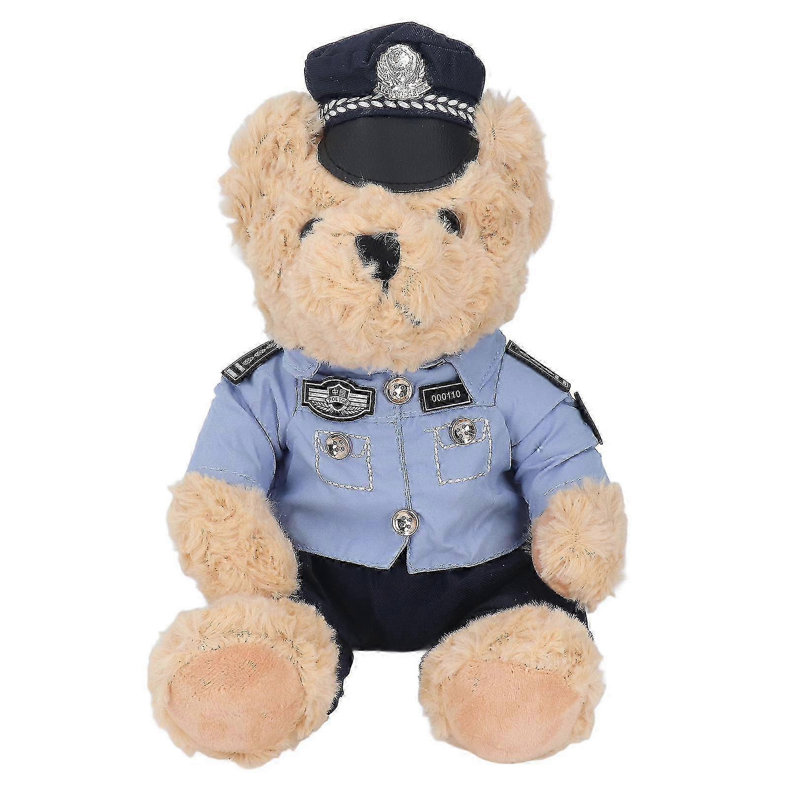 Police Teddy Bear Plush Bear Toy Stuffed Animal Furry Traffic Officer ...
