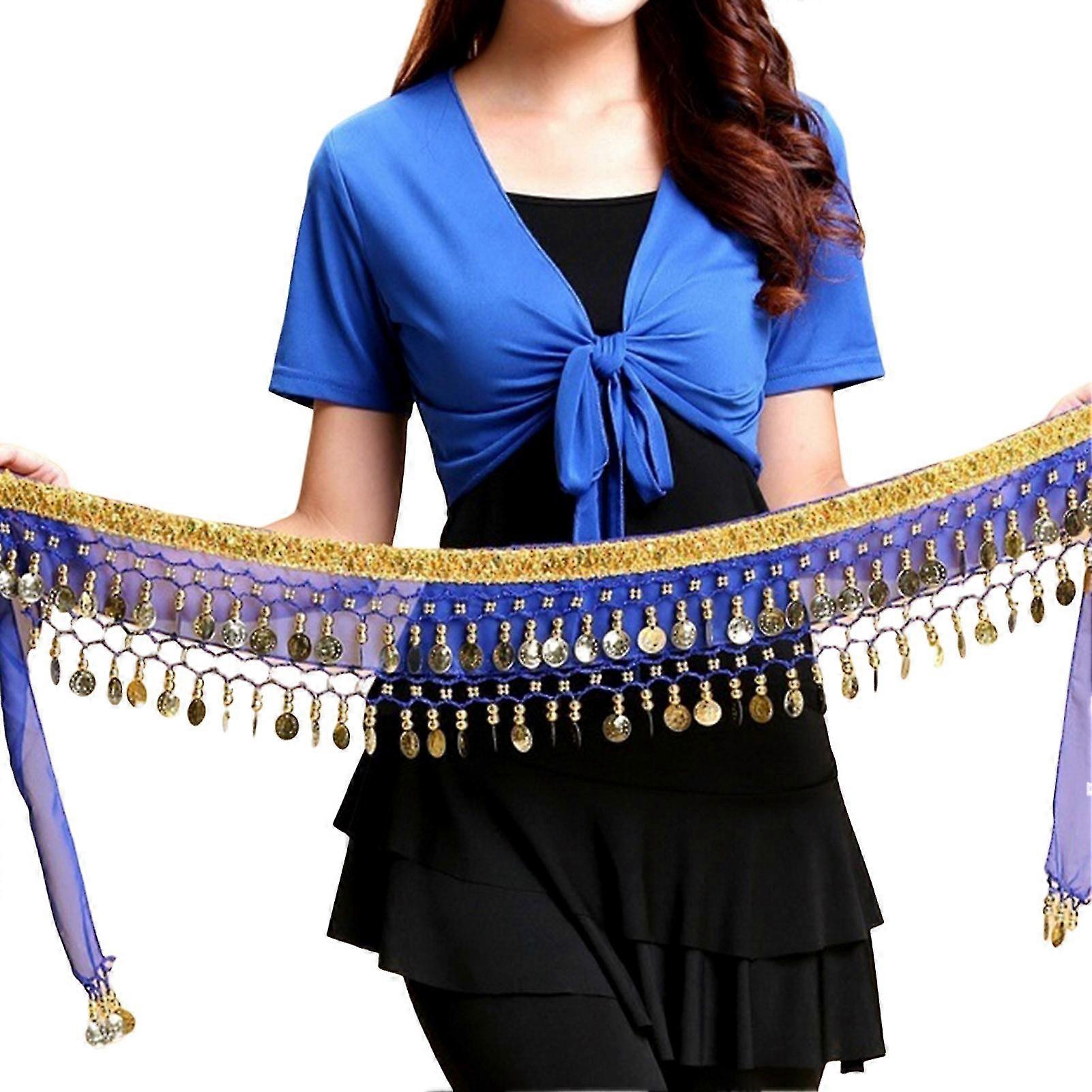 Belly Dance Hip Scarf Dangling Golden Coin Belly Dance Costume Skirt ...