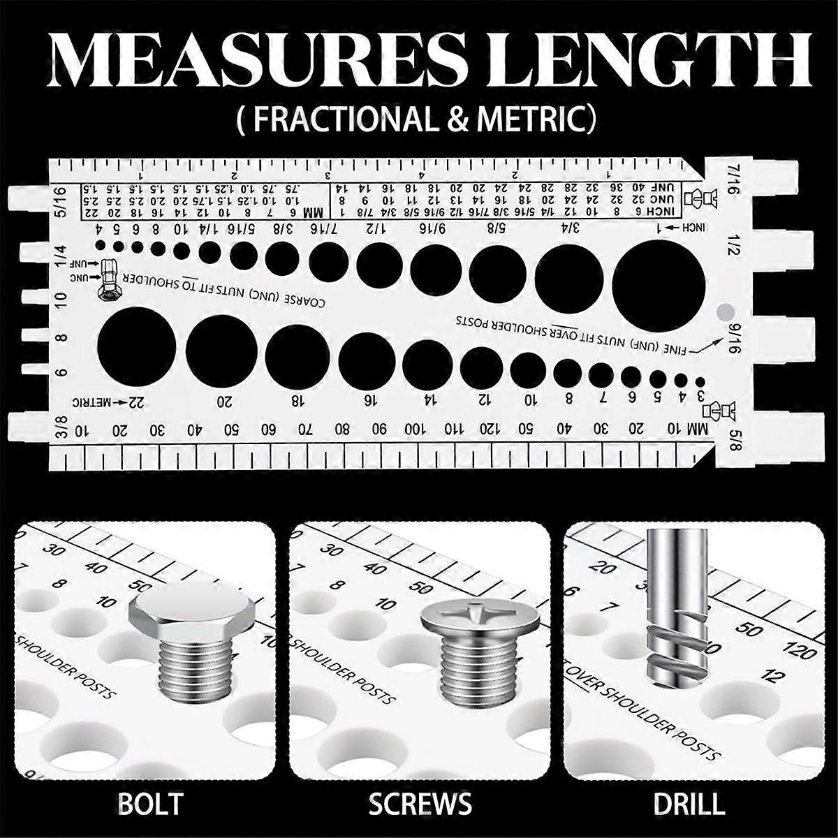 Bolt Nut Thread Inch&Metric Thread Tester Bolt Gauges Metric Size Gauge ...