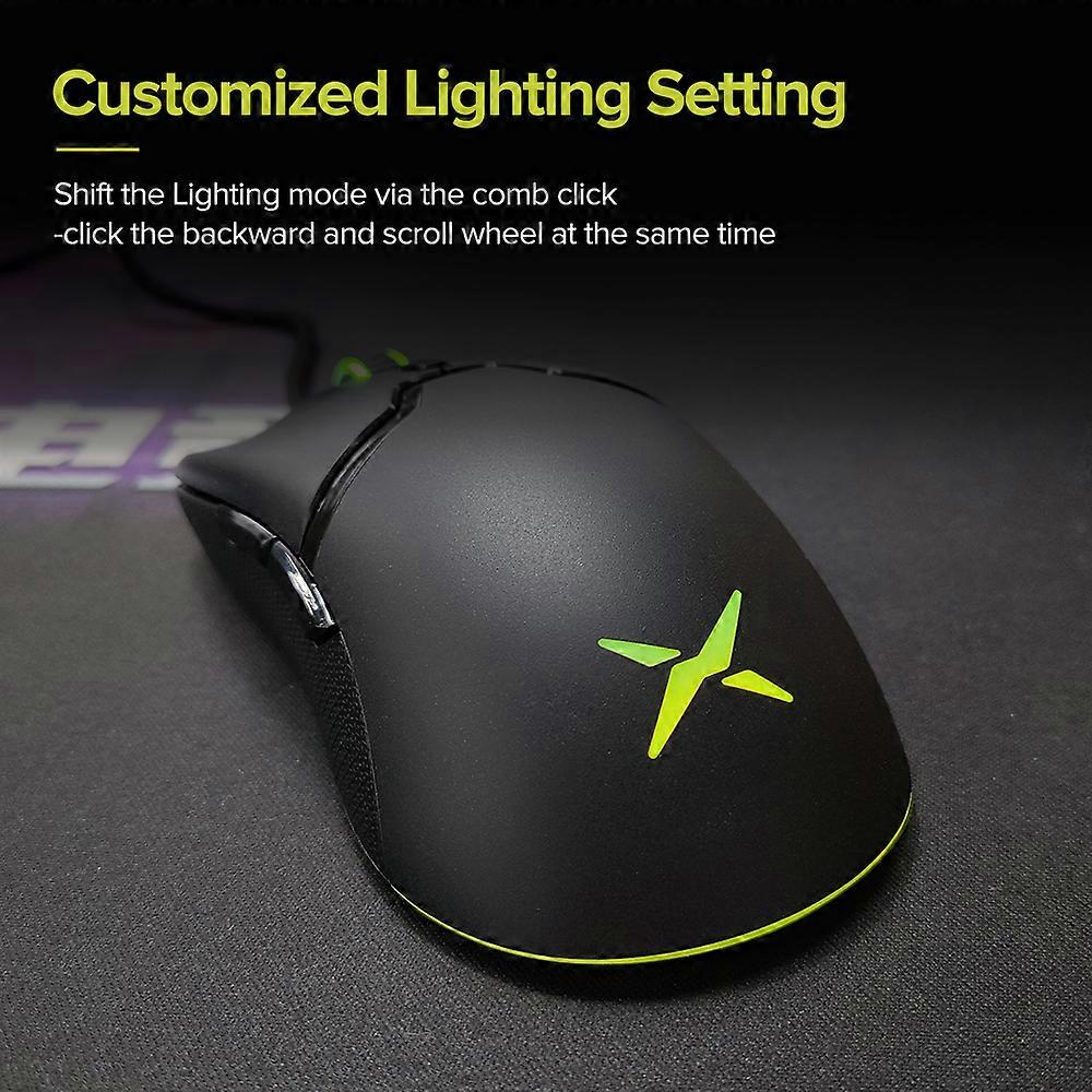 Delux M800 Ultra-Light PMW3389 16000DPI Wired Gaming Mouse 58g RGB 6 ...