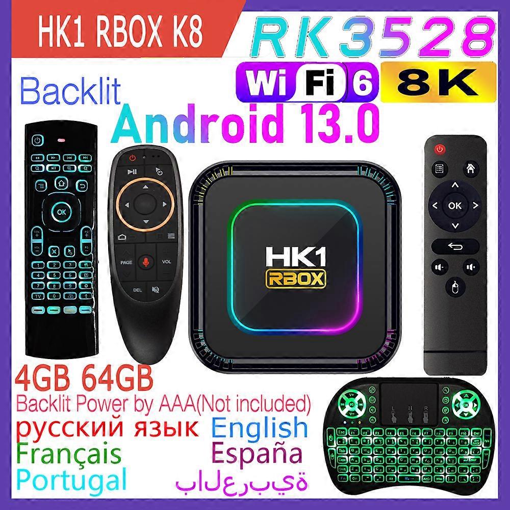 HK1 RBOX K8 Android 13 RK3528 Quad Core Smart TV Box Wifi6 2GB 4GB 16GB ...