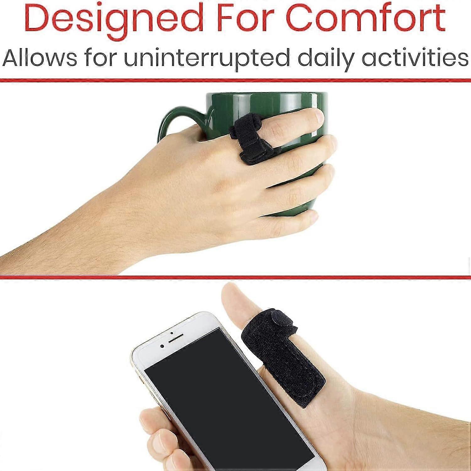 2Pcs Trigger Finger Splint, Adjustable Knuckle Brace for Curved Bent ...