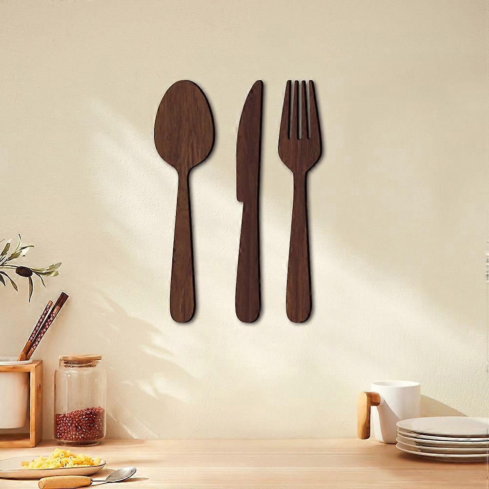 1 Set of Wooden Household Utensils Sign Wall Decor Rustic Cutout ...