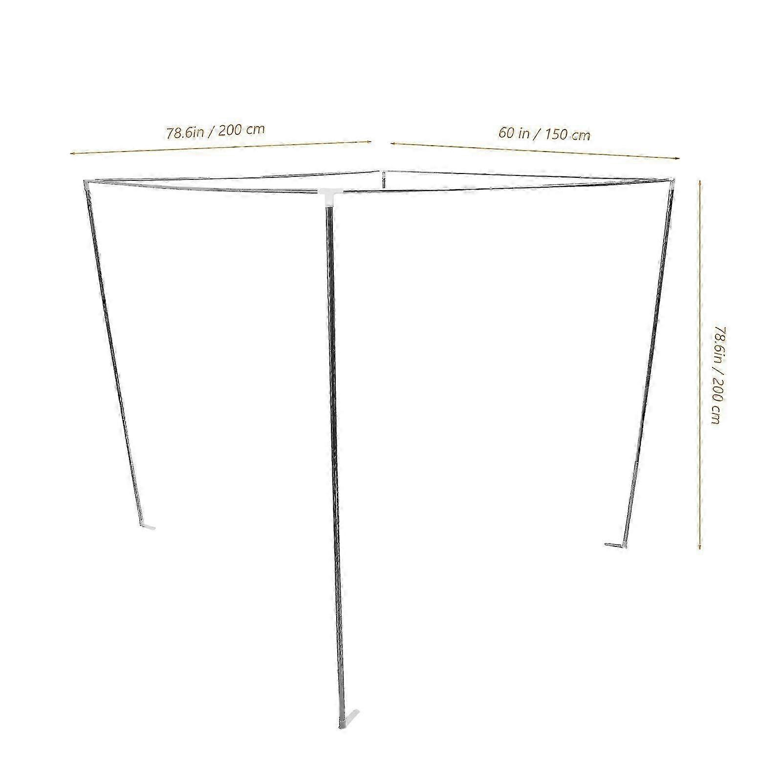 1 Set Canopy Net Frame Stainless Steel Bedding Frame Bed Canopy Frame ...