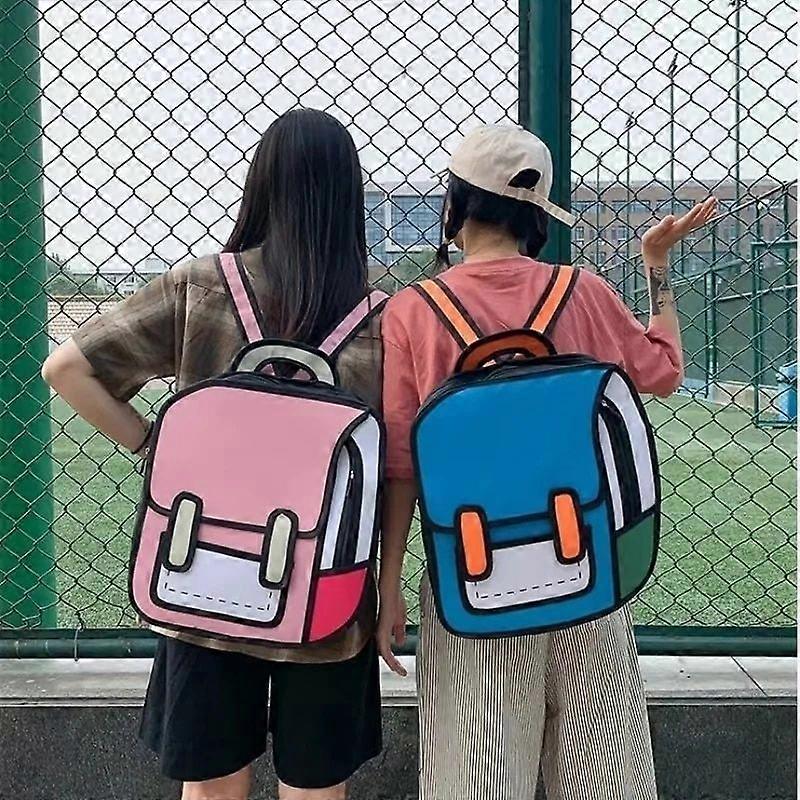 Y2K Cute 2D Drawing Cartoon Bag Anime Backpack 3D Comic Student ...