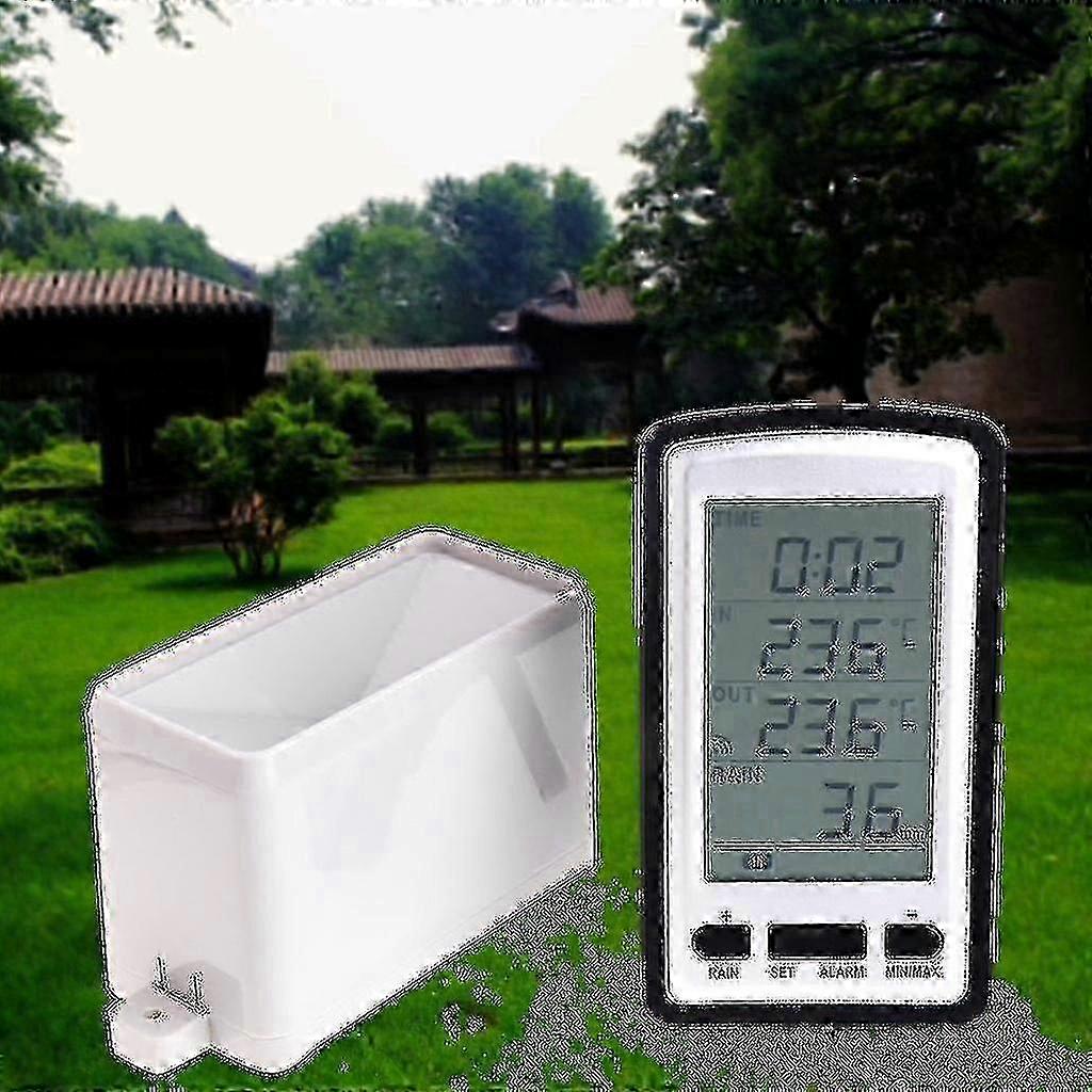 Wireless Rain Meter Gauge Weather Station - Indoor/outdoor Temperature ...